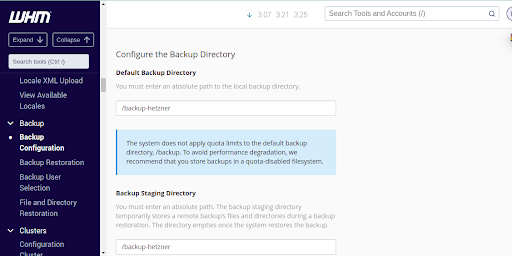 How to Configure Backup for WHM/cPanel